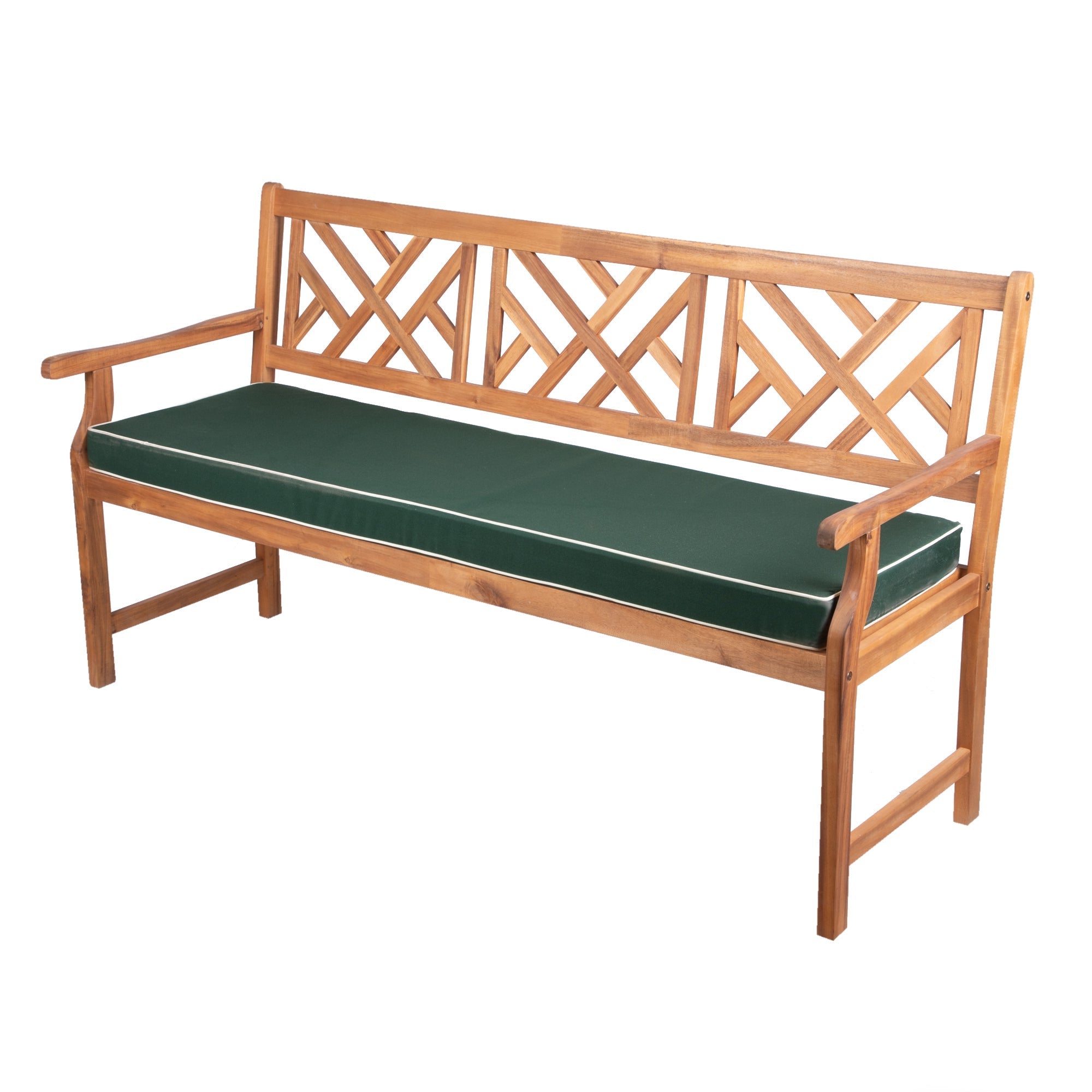 3 Seater Wooden Bench With Luxury Cushion | Alfresia